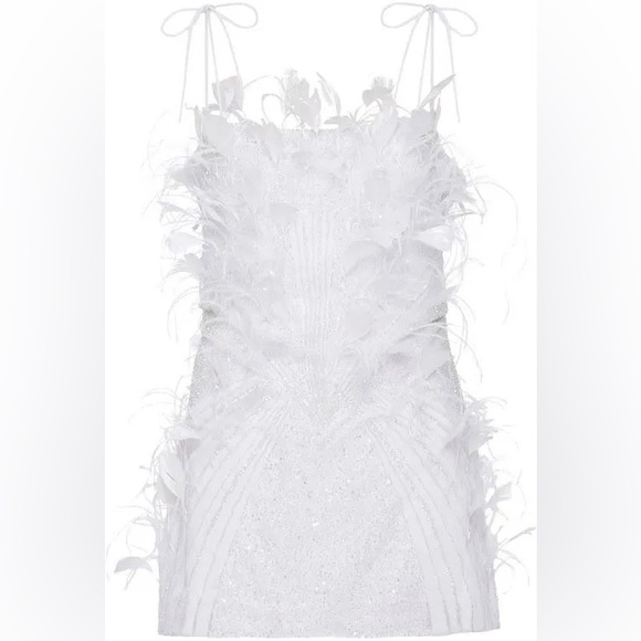 Rachel Gilbert | Dresses | Rachel Gilbert Astra Hand Beaded Ostrich ...